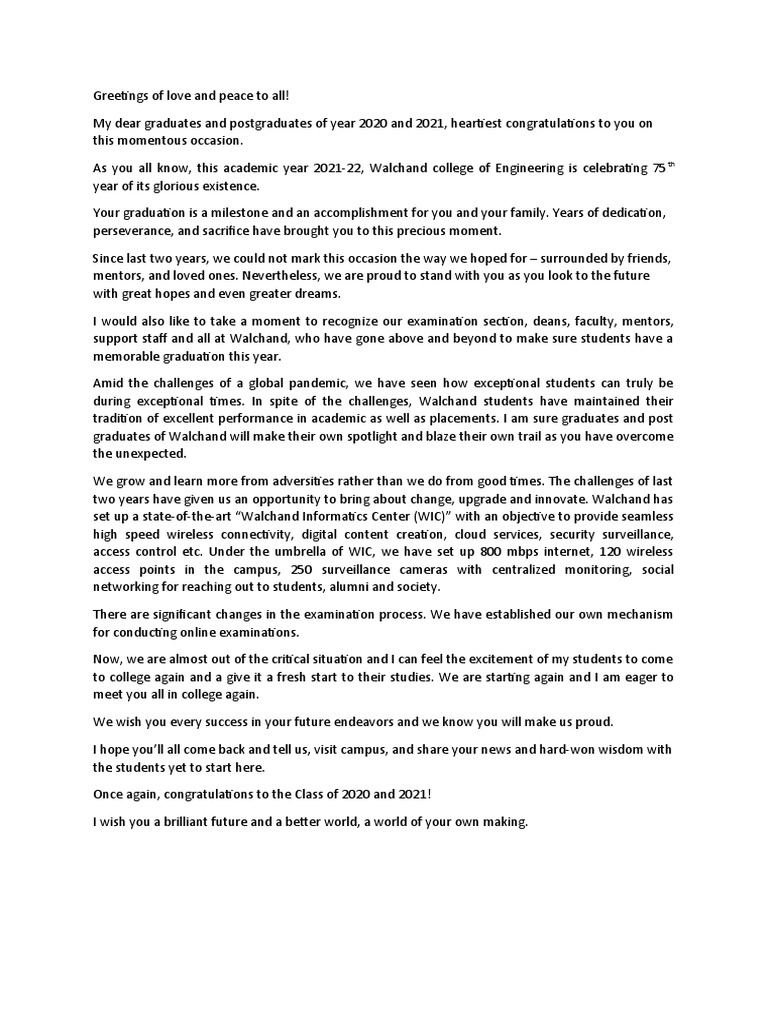 Director's Message | PDF | Communication