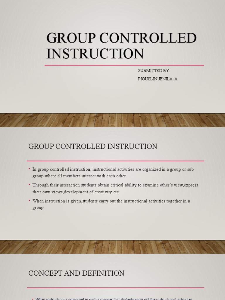 Group Controlled Instruction | PDF | Learning | Critical Thinking