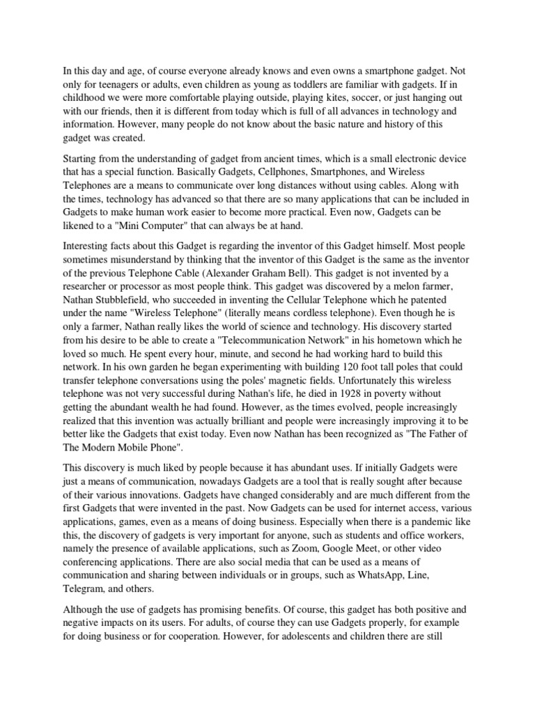 Factual Report Text Gadget Invention Brian Evan X MIPA 2 | PDF ...