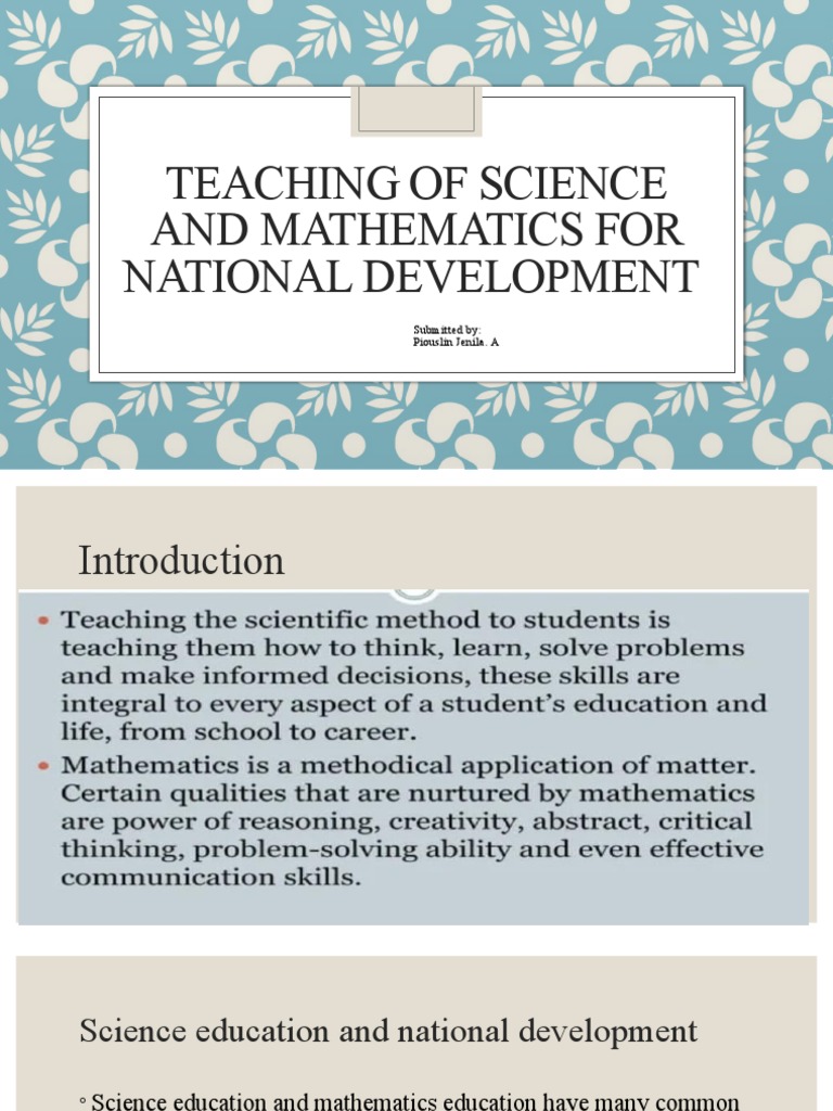 Teaching of Science and Mathematics For National Development | PDF | Science | Science Education