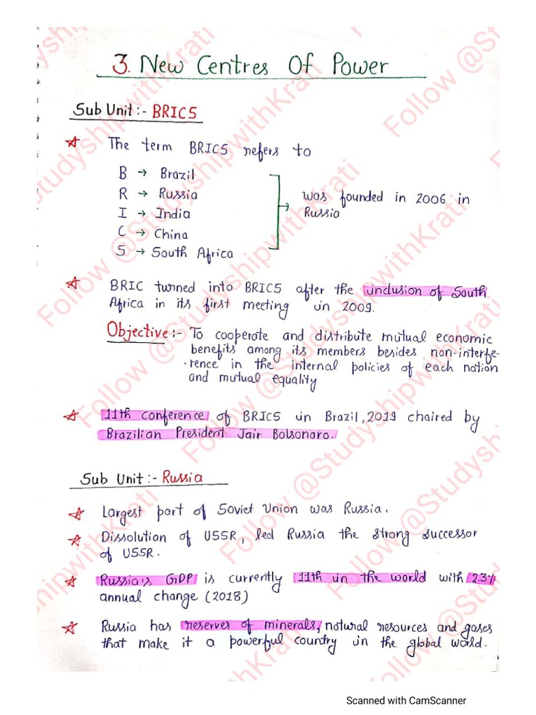 New Centres of Power Class 12 | PDF