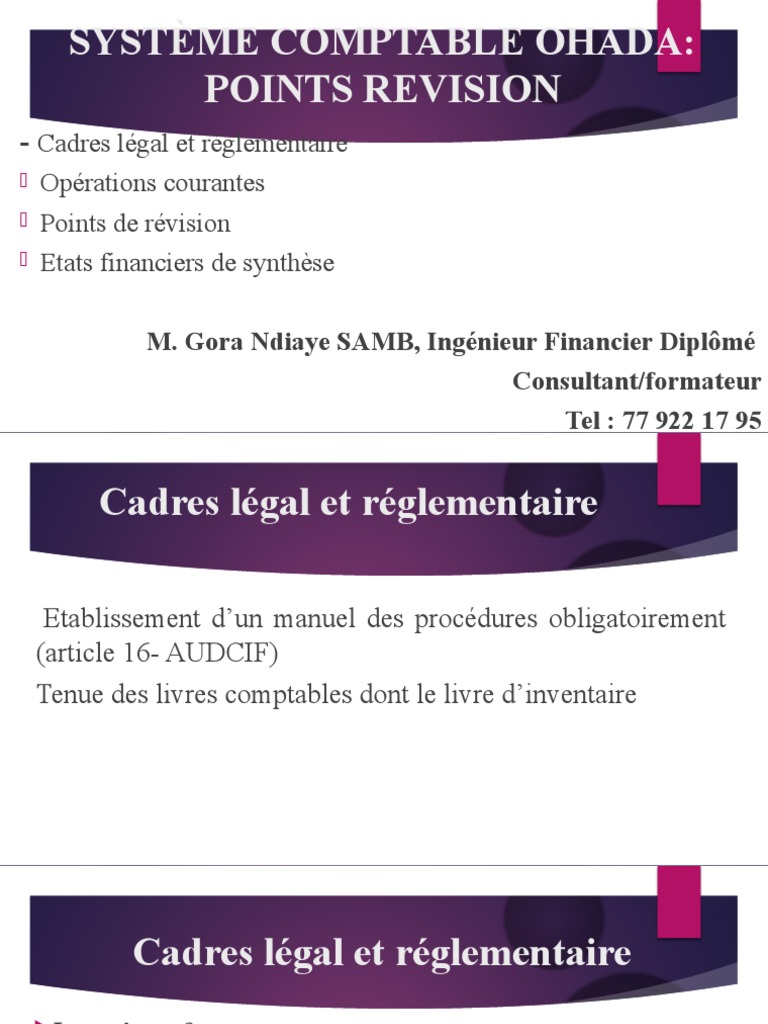 Révision du Système Comptable OHADA | PDF | Normes internationales d ...
