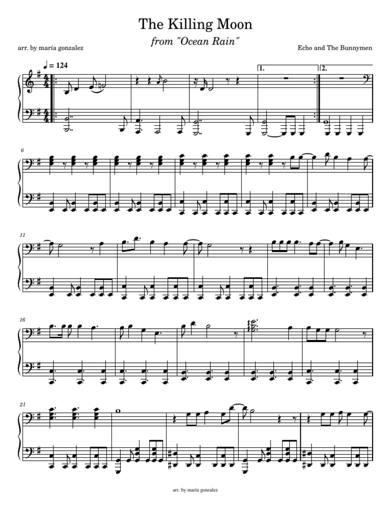 The Killing Moon Echo The Bunnymen | PDF | Recorded Music | Rock Music