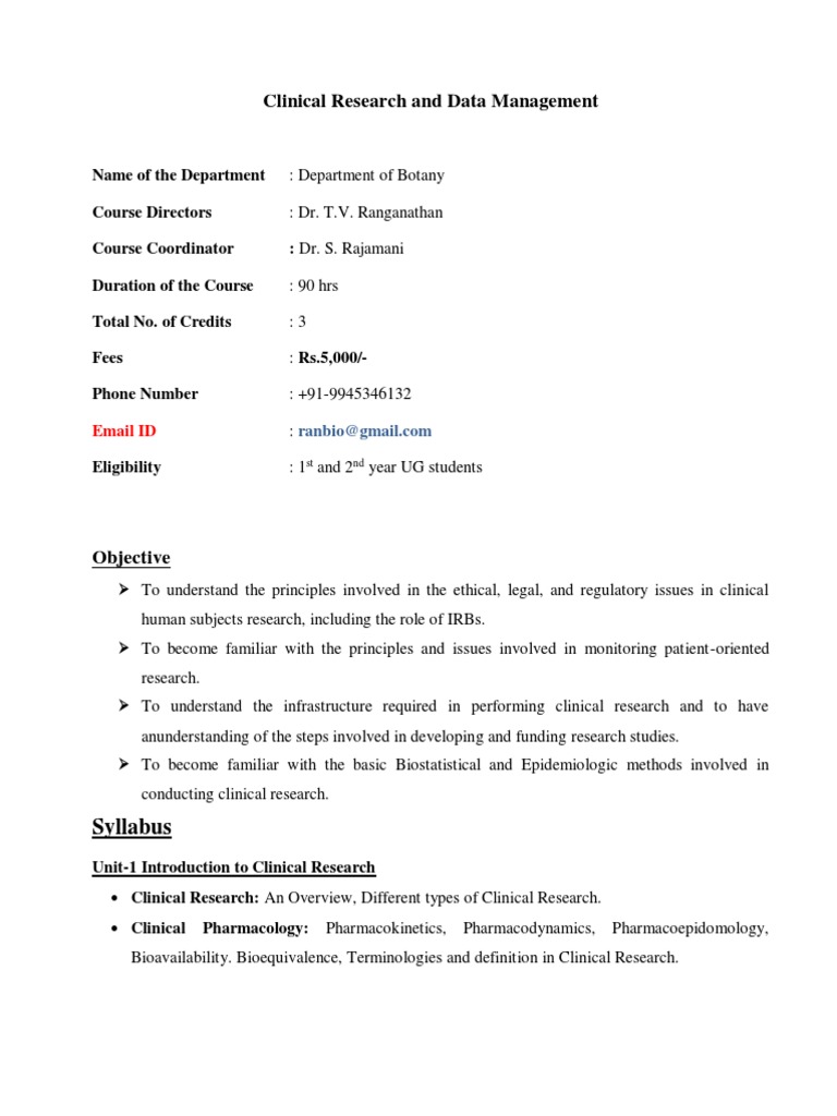 Clinical Research and Data Management | PDF | Clinical Trial | Pharmacovigilance