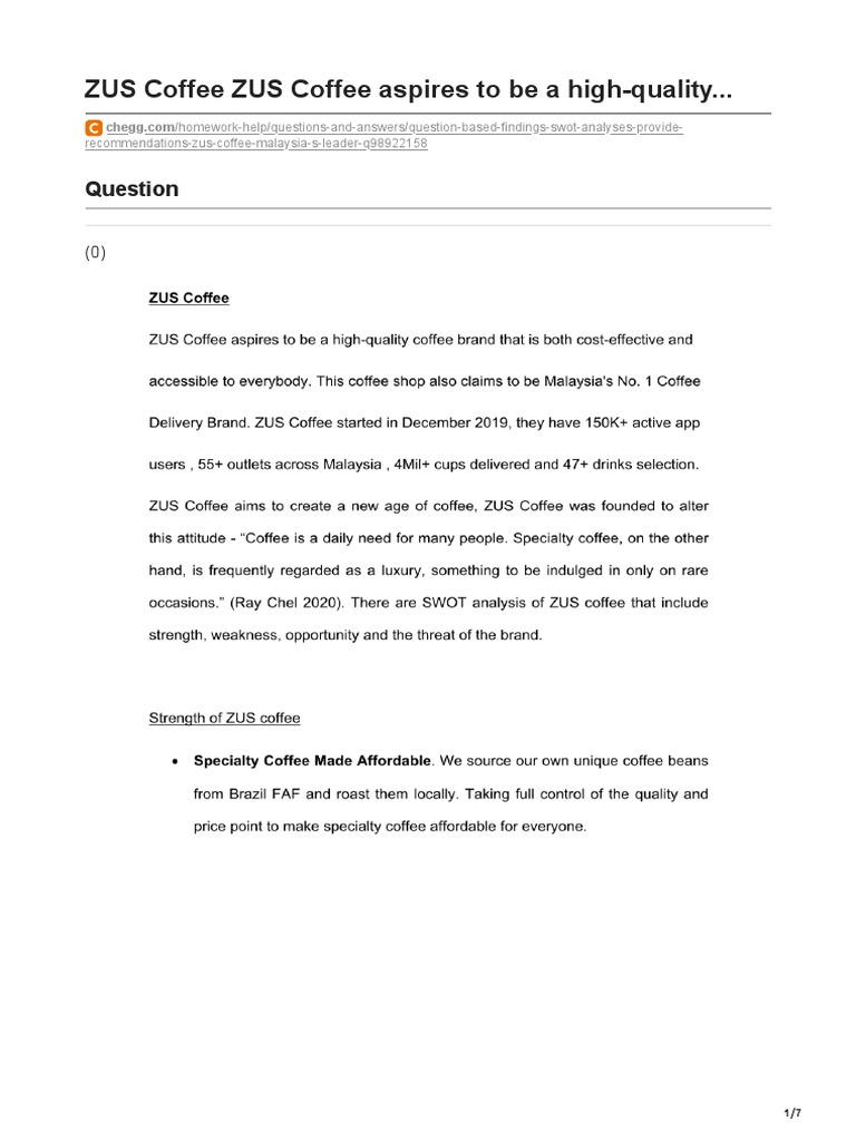 ZUS Coffee ZUS Coffee Aspires To Be A High-Quality | Download Free PDF ...