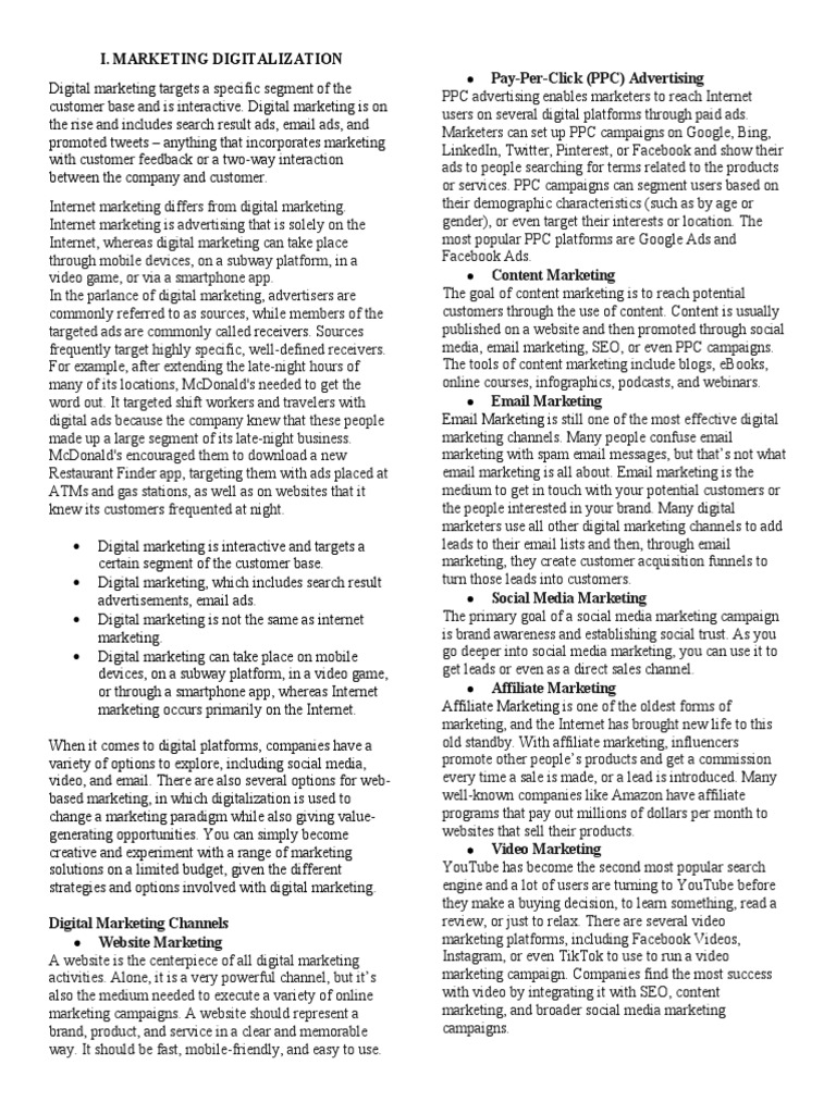 Marketing Hand Out | PDF | Digital Marketing | Customer Relationship Management