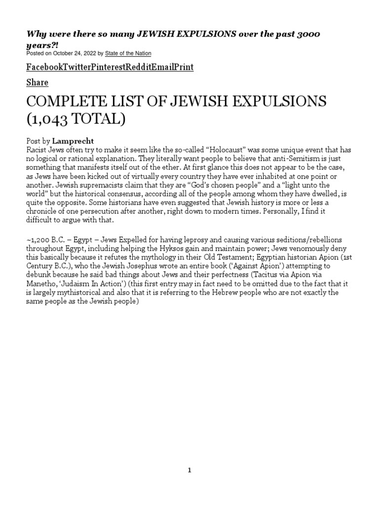 Why Were There So Many Expulsions of Jews in History | PDF | Ancient ...