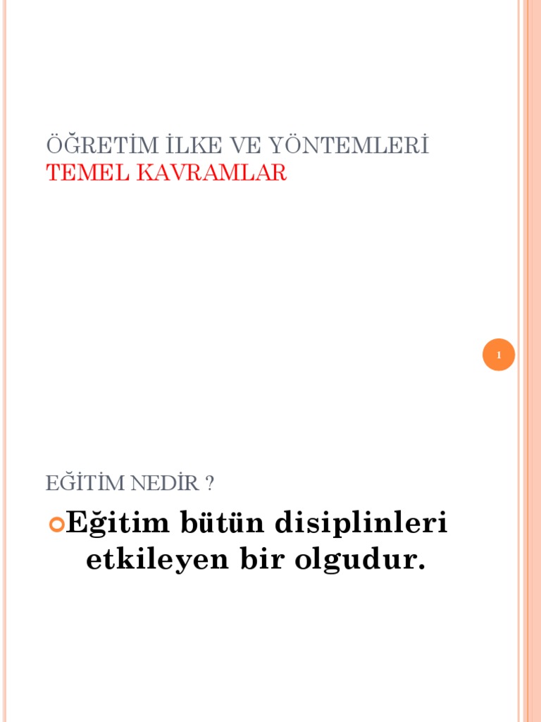 Hafta Ogretim Ilke Ve Yontemleri Temel-Kavramlar | PDF