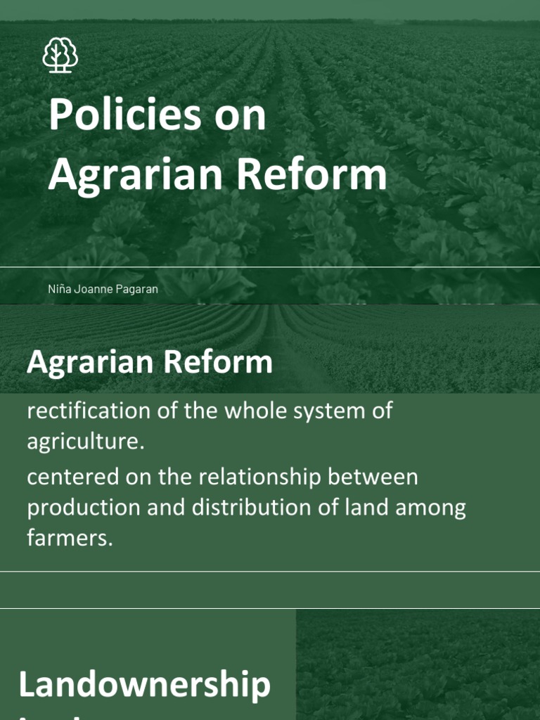 Agrarian Reform Policies in the Philippines | PDF | Philippines | Land Law