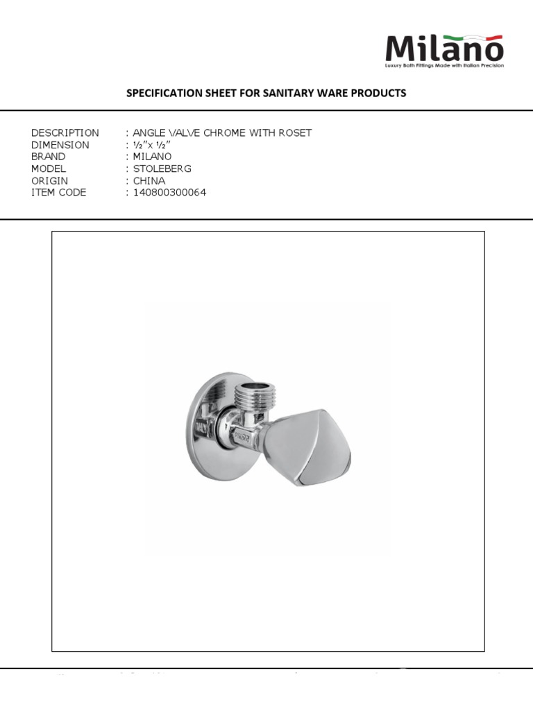 4.angle Valve Inches-Made in China 140800300064 | PDF | Business