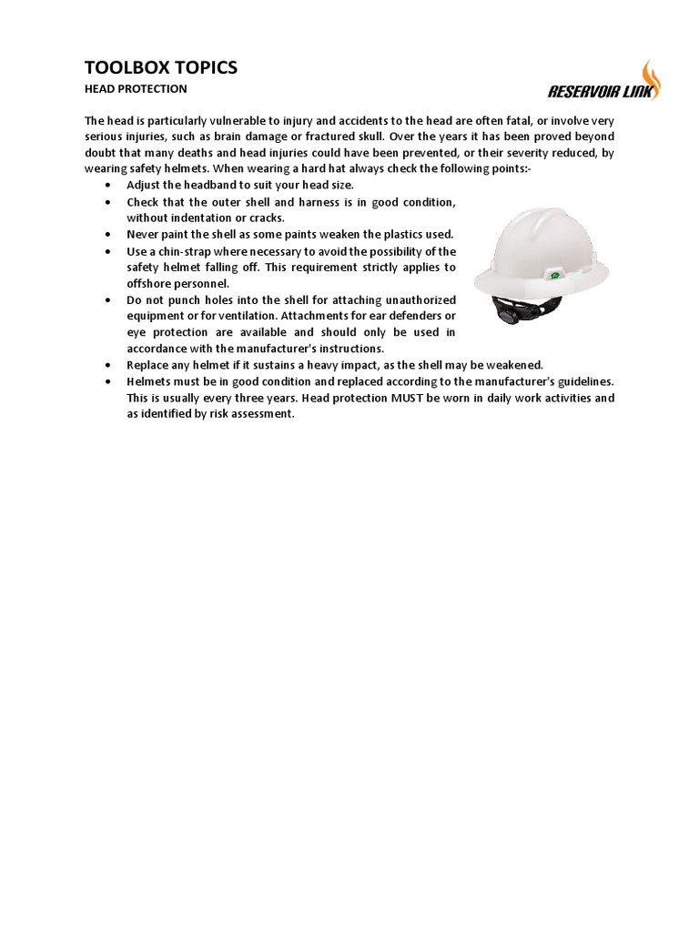 Essential Safety Helmet Guidelines | PDF | Home & Garden | Technology ...