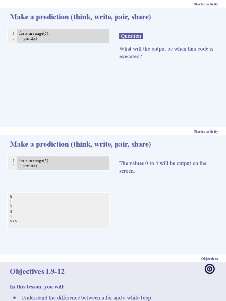 For Loops Lesson | PDF | Control Flow | Computer Science