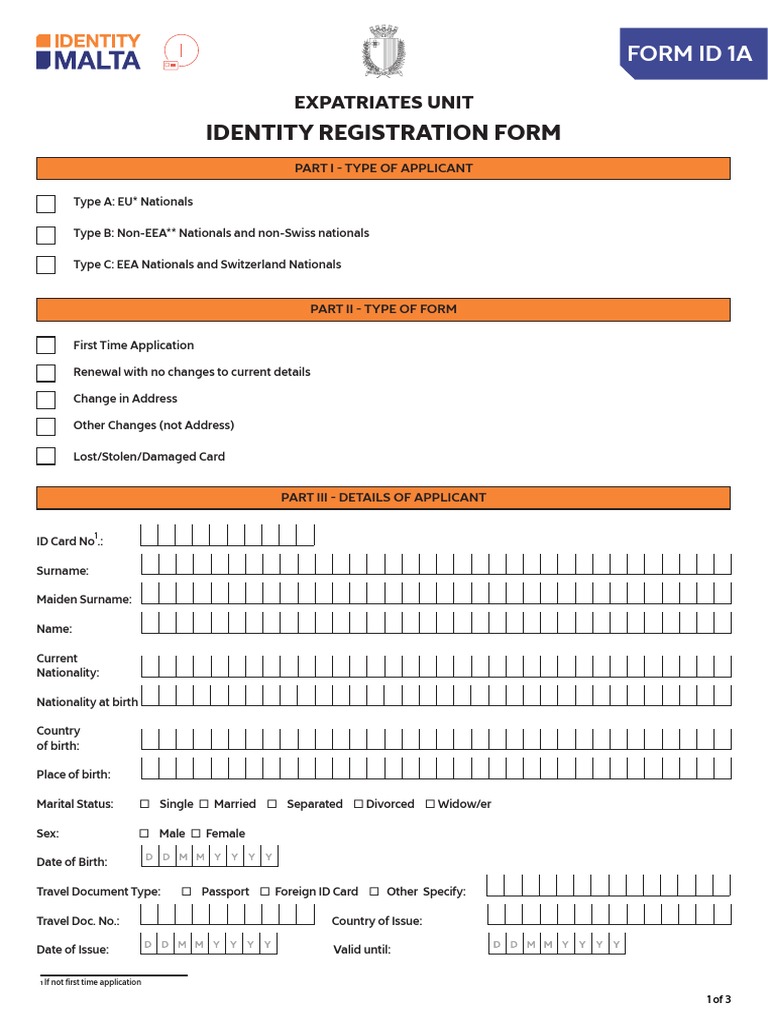 Form ID 1A Copy 2 | PDF | Identity Document | Privacy