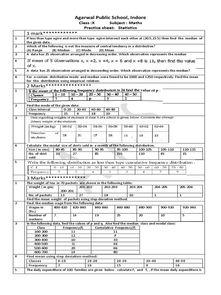 6 Statistics Pdf Median Mode Statistics
