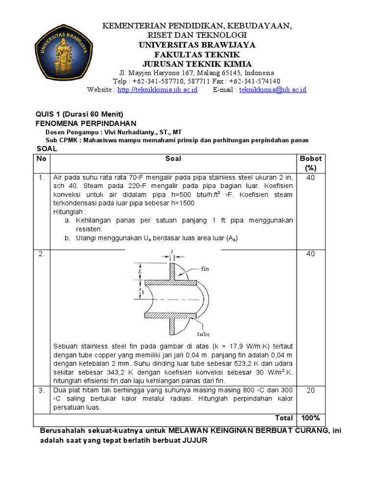Soal Quis TF 20 04 2022 | PDF