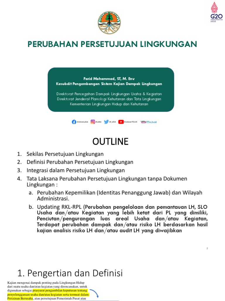 Perubahan Persetujuan Lingkungan | PDF