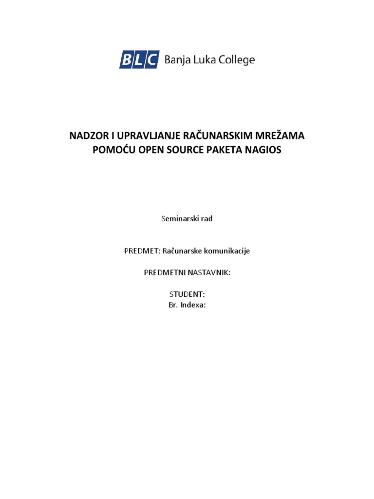Nadzor I Upravljanje Racunarskim Mrezama | PDF