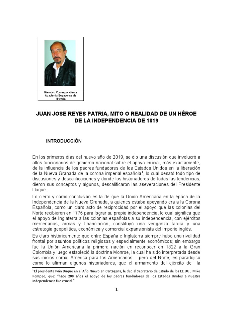 Juan Jose Reyes Patria Final | PDF | Militar