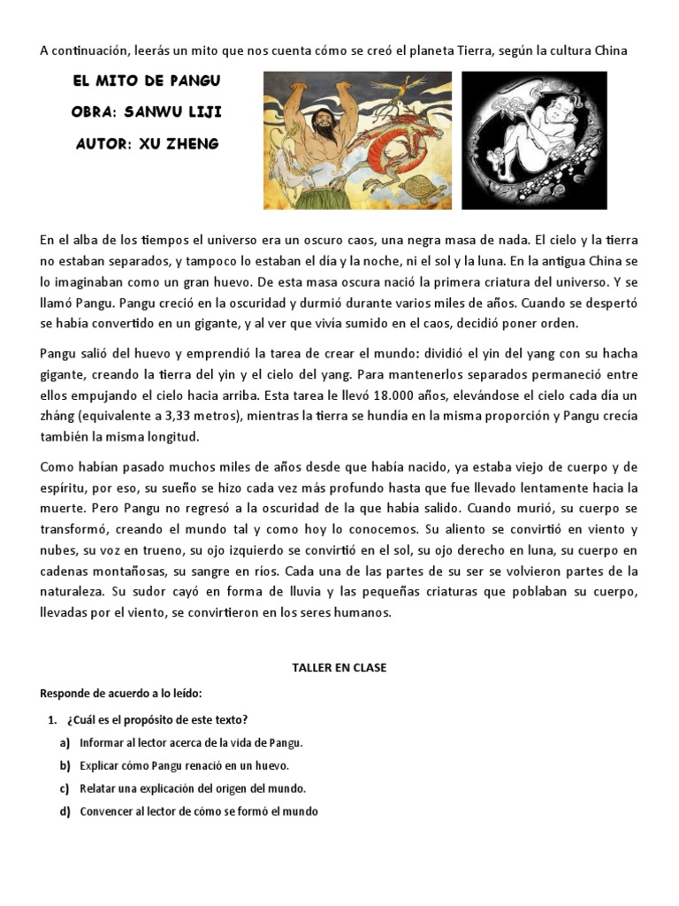 Taller Del Mito Pangu | PDF