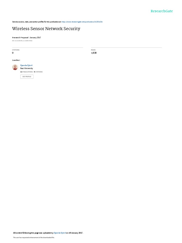 Wireless Sensor Network Security Studycase 1 | PDF | Wireless Sensor Network | Computer Network