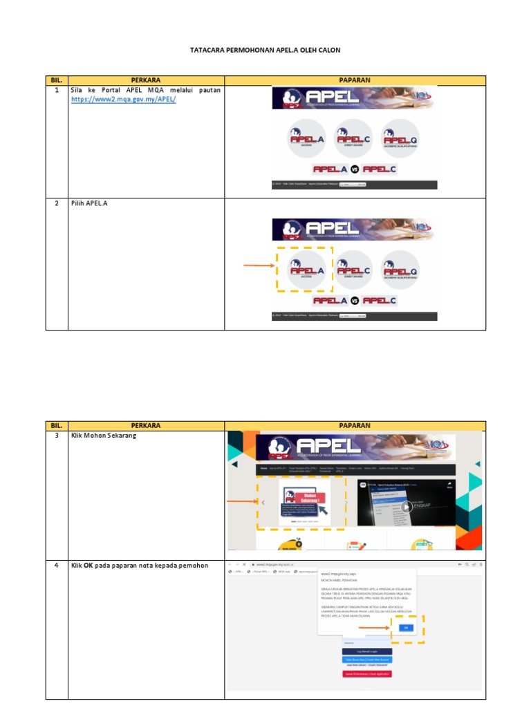Guidelines MQA APEL Website | PDF