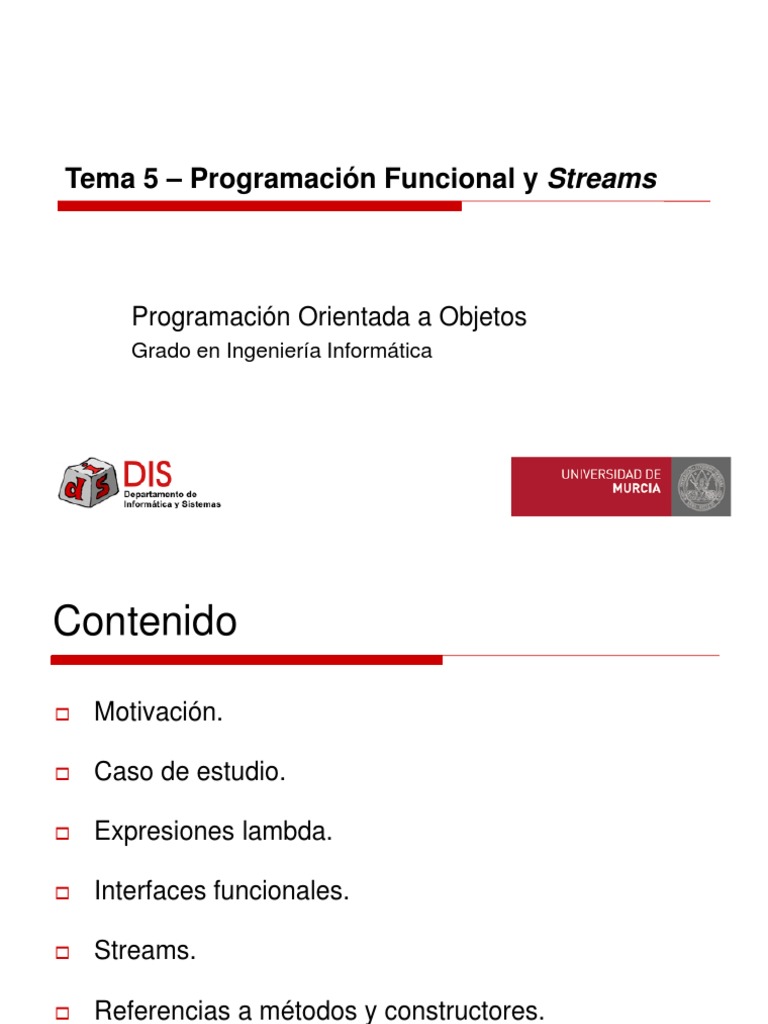 Tema 5 | PDF | Función anónima | Java (lenguaje de programación)