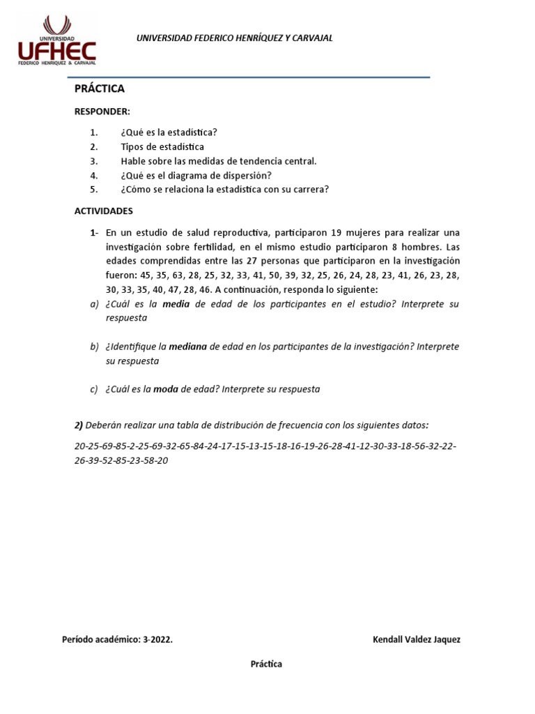 Practica Estadistica 1 | PDF