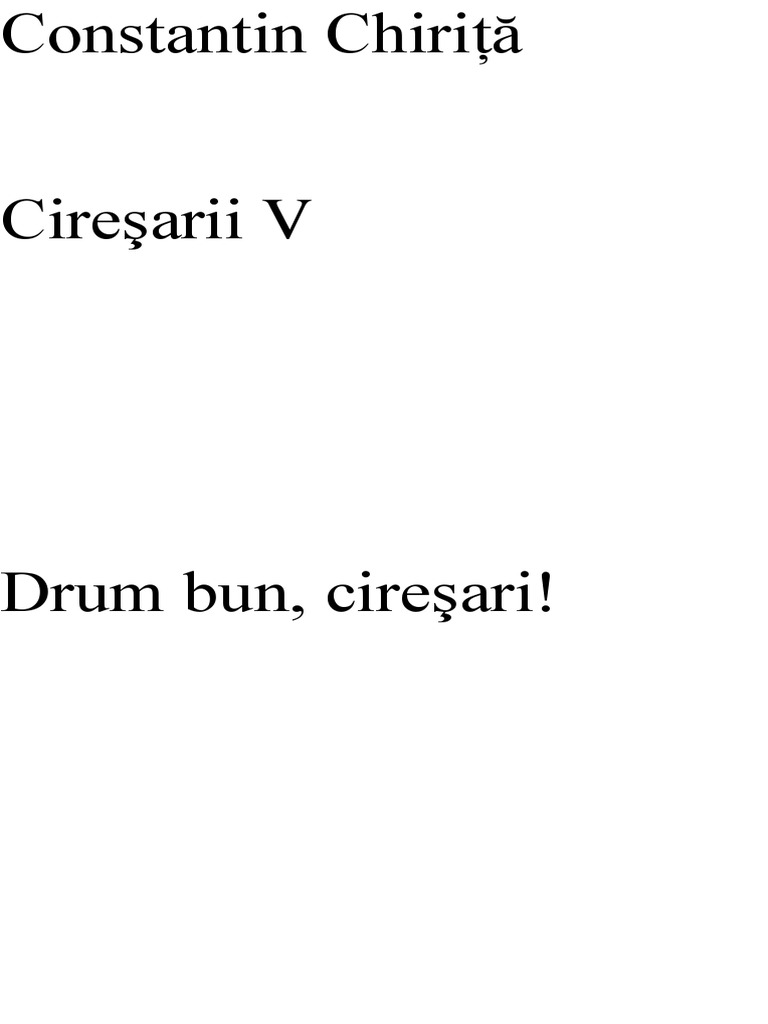 Ciresarii Vol 5 Constantin Chirita | PDF
