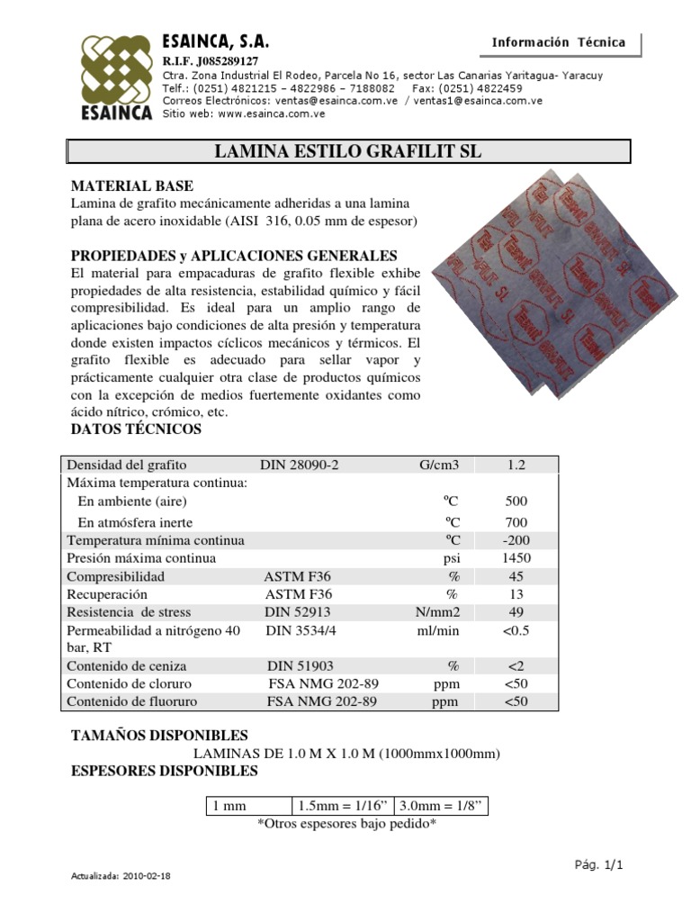 Grafilit SL | PDF | Química | Materiales