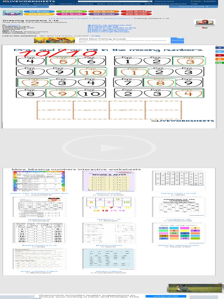Ordering Numbers 1-10 Worksheet | PDF | Worksheet | Intellectual Works