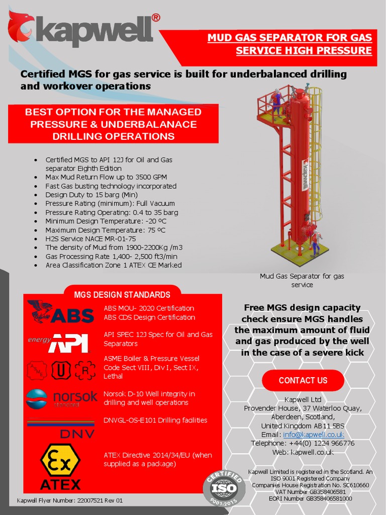 Mud Gas Separator For Gas Service | PDF | Physical Sciences | Gases