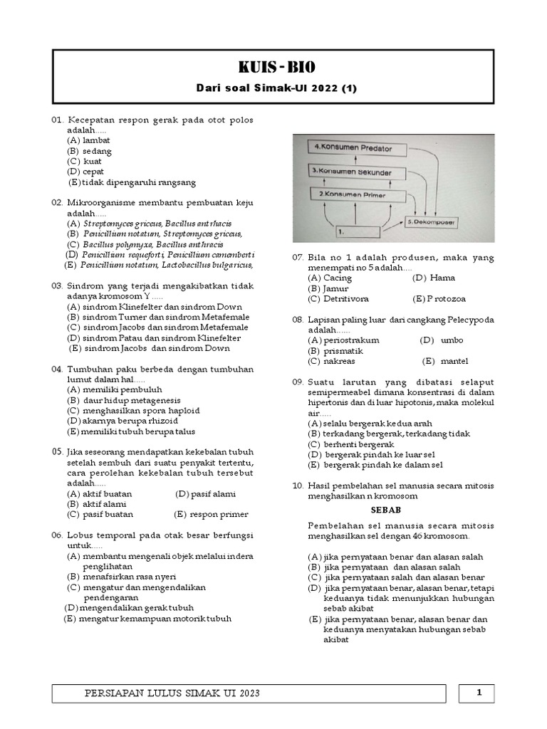 Kuis Bio Simak Ui 2022 | PDF