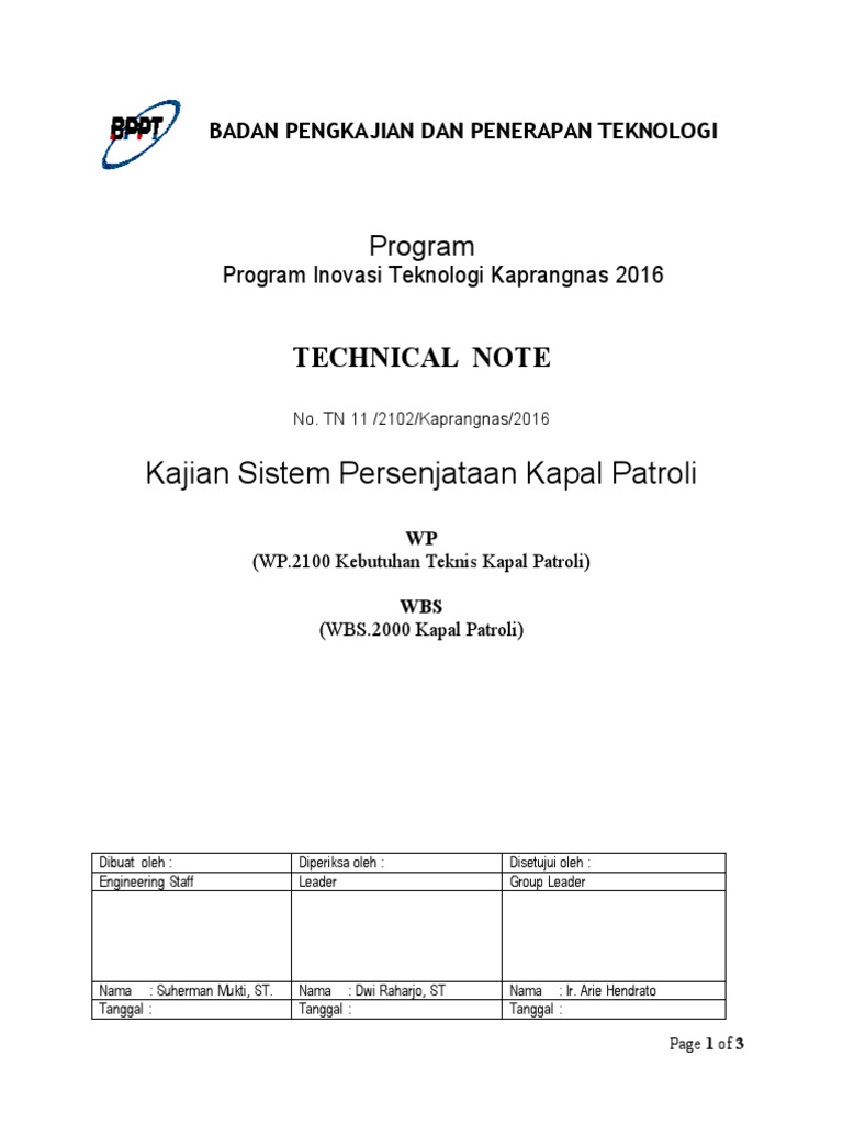 TN11-Pelaksanaan Kajian Sistem Persenjataan Kapal Patroli | PDF