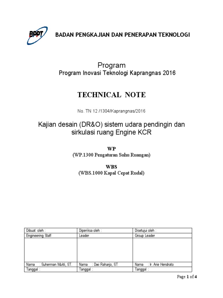 TN12-Desain (DR&O) Sistem Udara Pendingin Dan Sirkulasi RUANG ENGINE ...