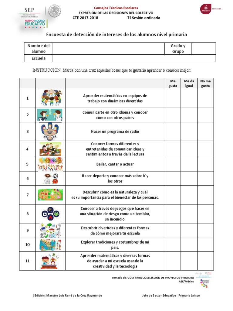 Encuesta de Detección de Intereses (NO OFICIAL) | Descargar gratis PDF ...