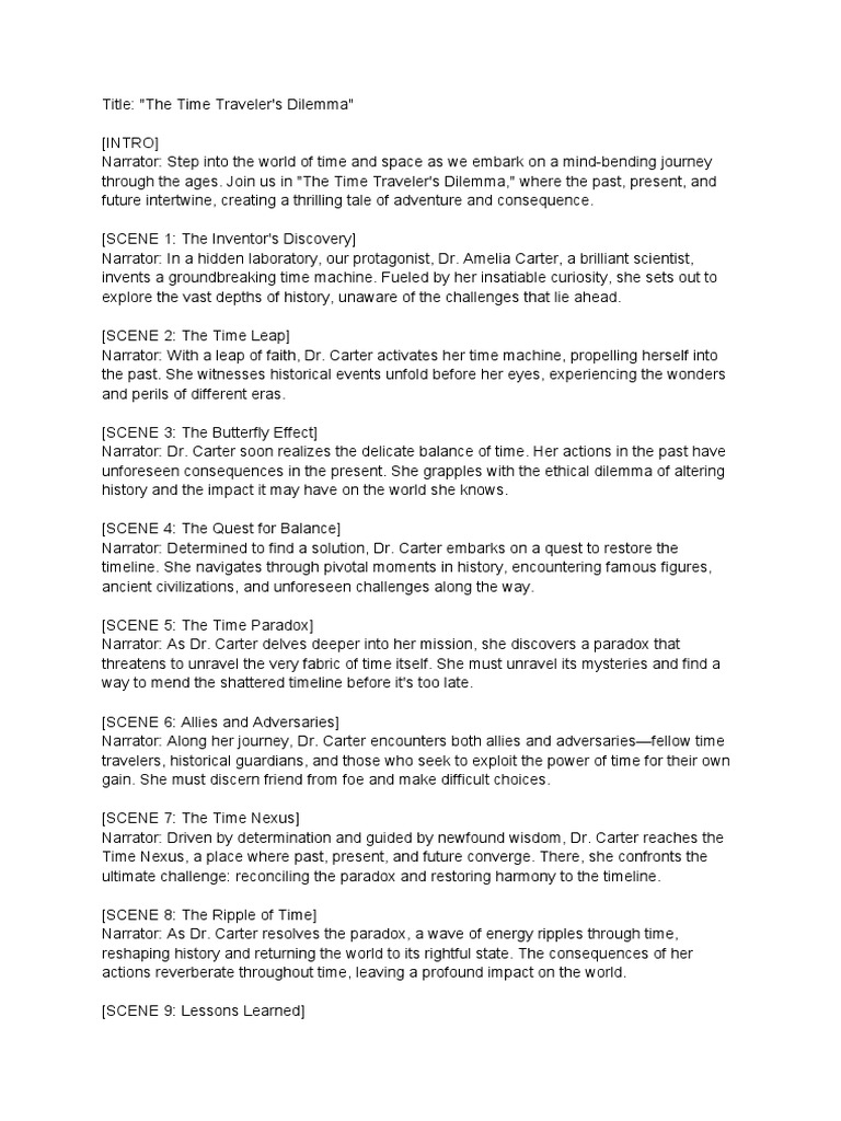 Title - The Time Traveler's Dilemma | PDF