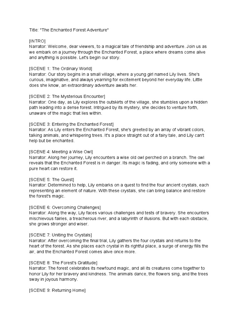 Title-The Enchanted Forest Adventure | PDF | Quest