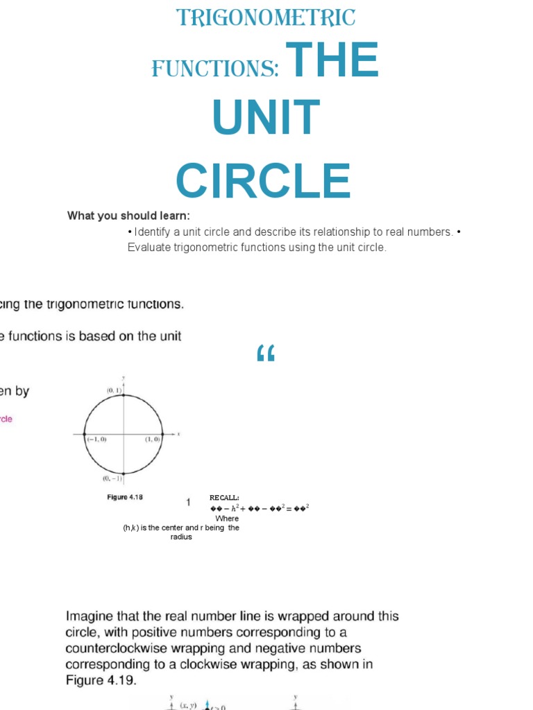 Trigonometric Functions on the Unit Circle | PDF | Teaching Methods ...