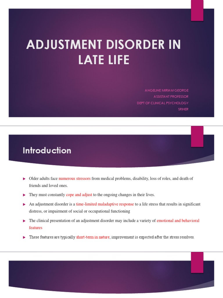 Adjustment Disorder in Late Life | PDF | Mental Disorder | Psychotherapy