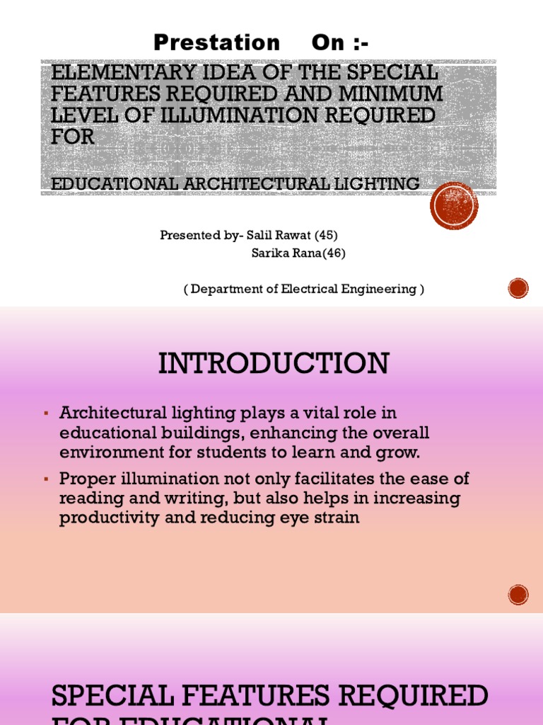 Educational Lighting Requirements Guide | PDF | Lighting | Classroom