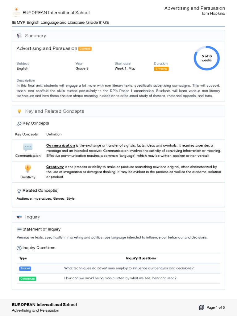 Persuasive Advertising Techniques for Students | PDF | Communication ...