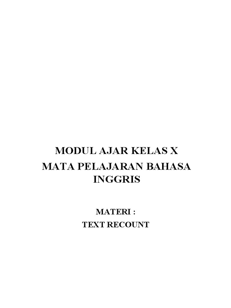 Recount Modul Ajar 1 | PDF | Karier & Perkembangan