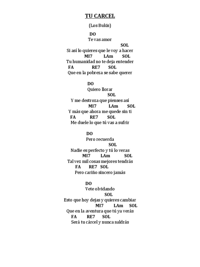 Tu Carcel - Acordes | PDF
