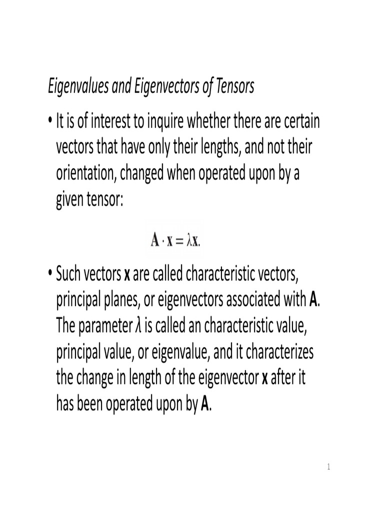4 - Vectors and Tensors - Lesson4 | PDF | Eigenvalues And Eigenvectors | Matrix (Mathematics)