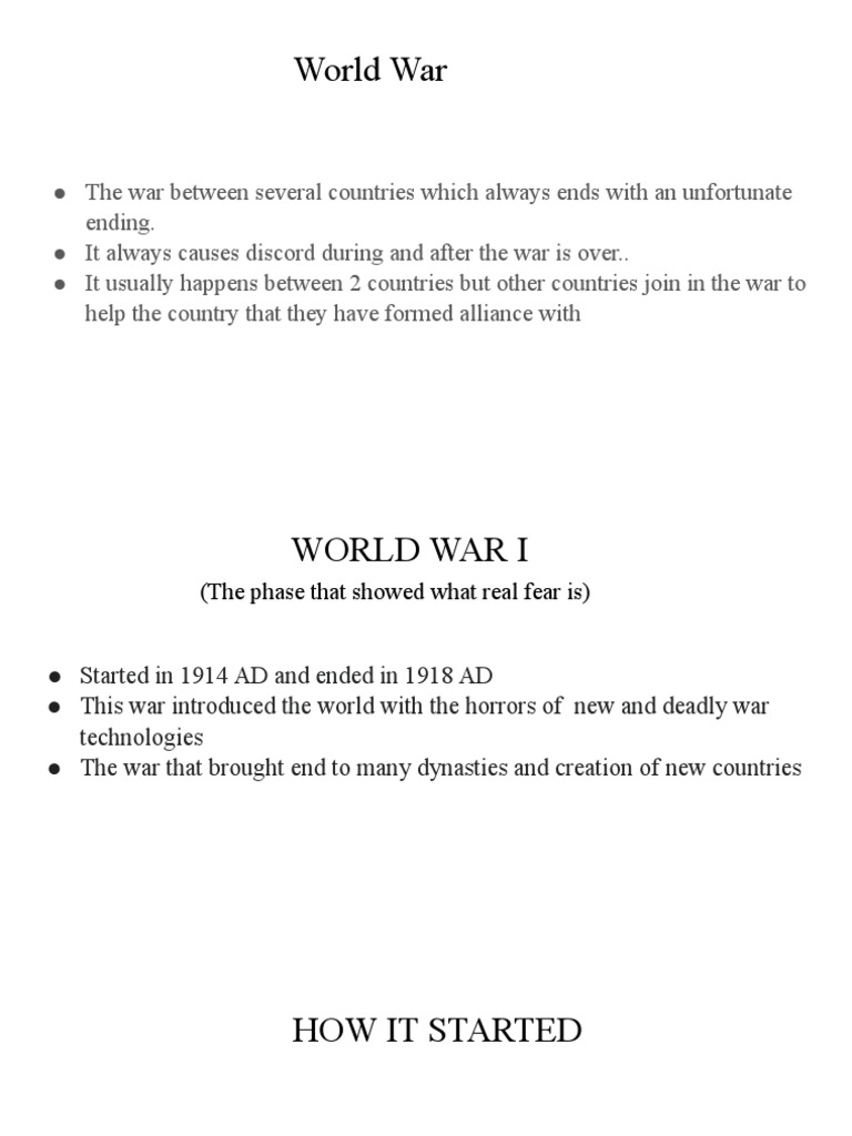 World War | PDF | World War I | World War II