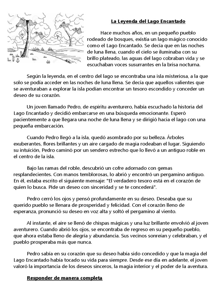 La Leyenda del Lago Encantado | PDF | Poesía