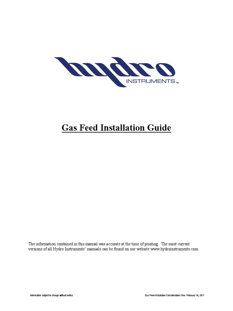 Gas Feed System Installation Guide 2017 02 18 | PDF | Pipe (Fluid ...
