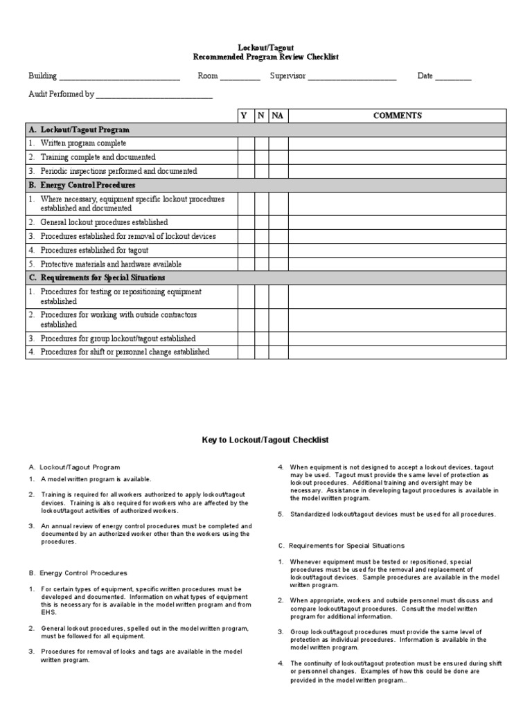 G18 - 04 Loto Check List | PDF | Safety | Business