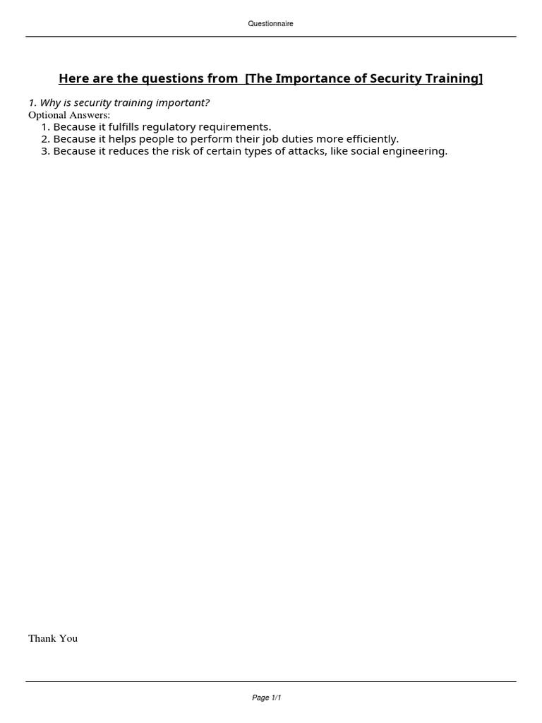 The Importance of Security Training | PDF