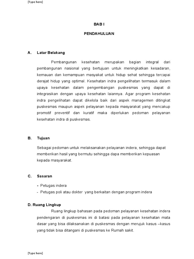 Pedoman Kesehatan Indera di Puskesmas | PDF